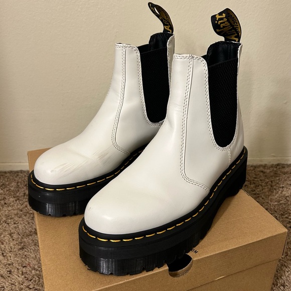 Dr. Martens | Shoes | White Doc Martens 2976 Quad Chelsea Boots | Poshmark